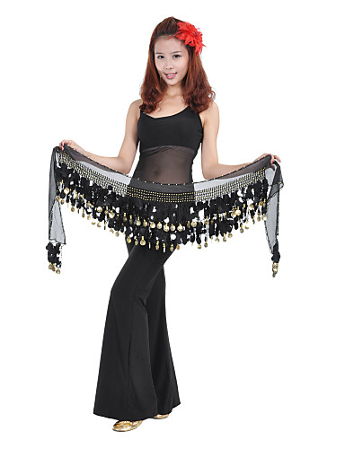 Belly Dance Accessory Hip Scarf Wrap Chiffon Sequence With Coins More